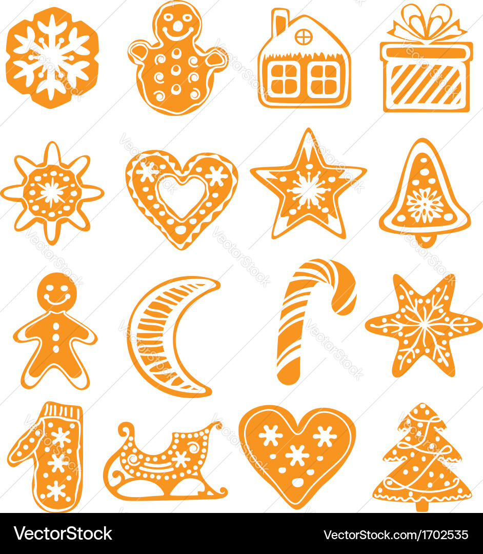 Gingerbread cookies Royalty Free Vector Image - VectorStock