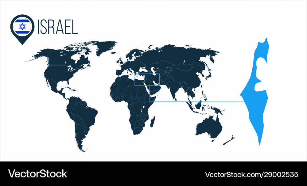 Israel location on world map for infographics Vector Image