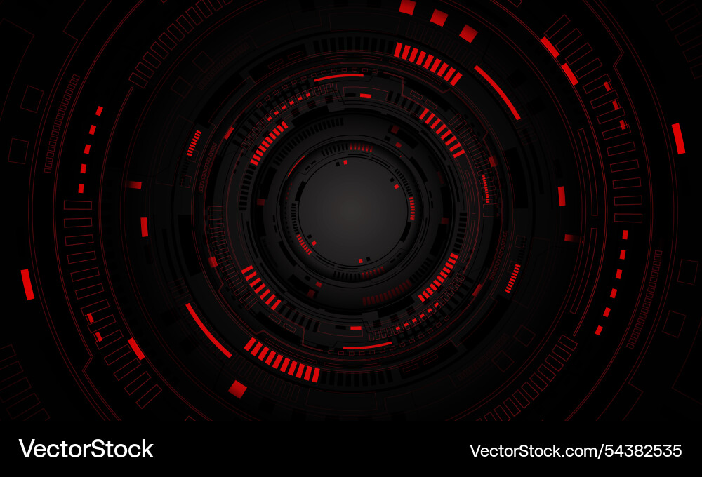 Red light grey cyber line circle system Royalty Free Vector