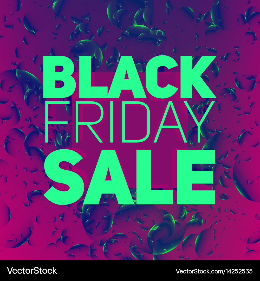 Shining Blue Bubble Black Friday Sale Royalty Free Vector