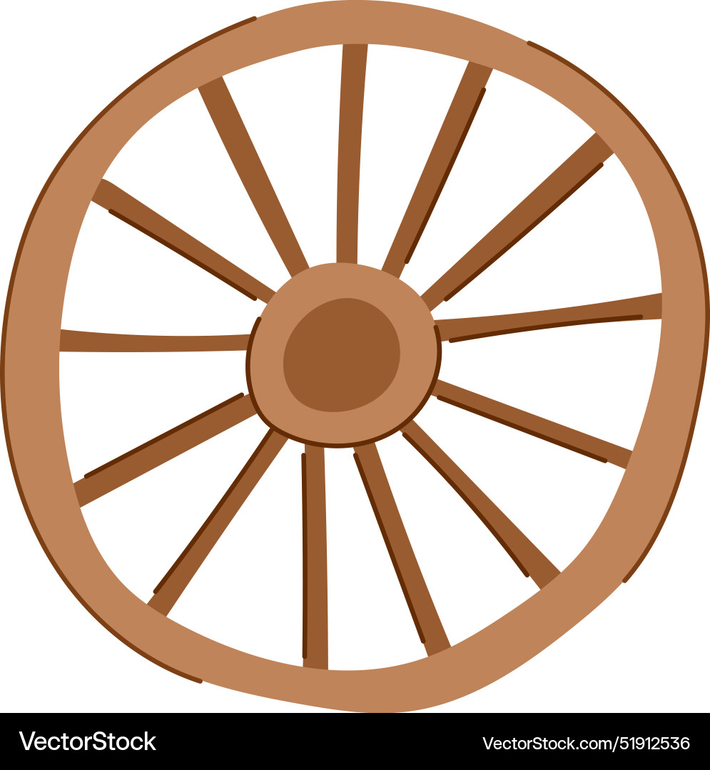 Antique wheel ancient cartoon Royalty Free Vector Image