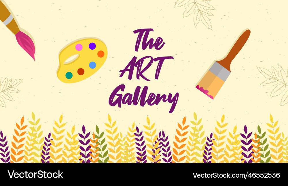 Art gallery landscape banner design Royalty Free Vector