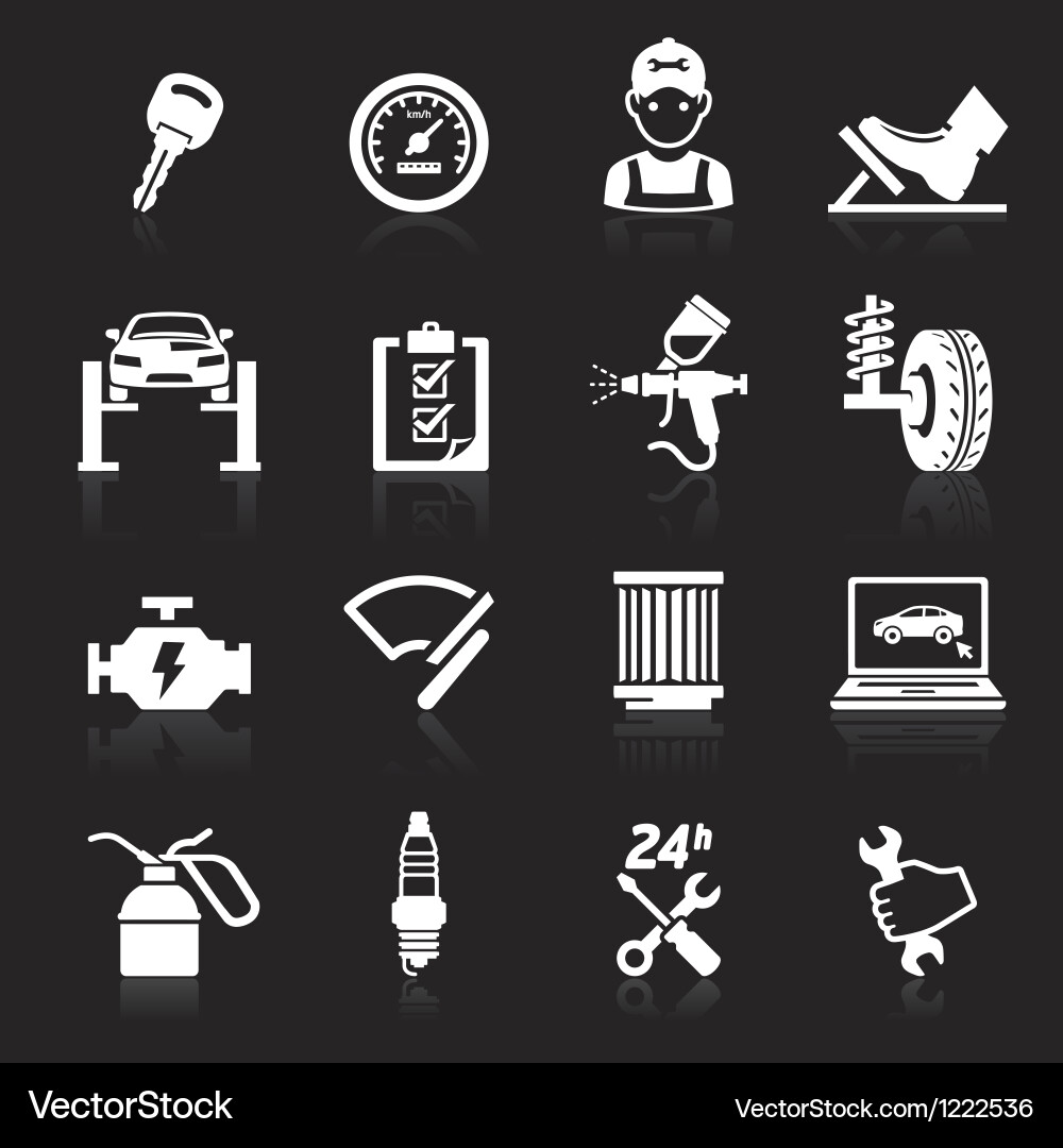 Car service maintenance white icon Royalty Free Vector Image