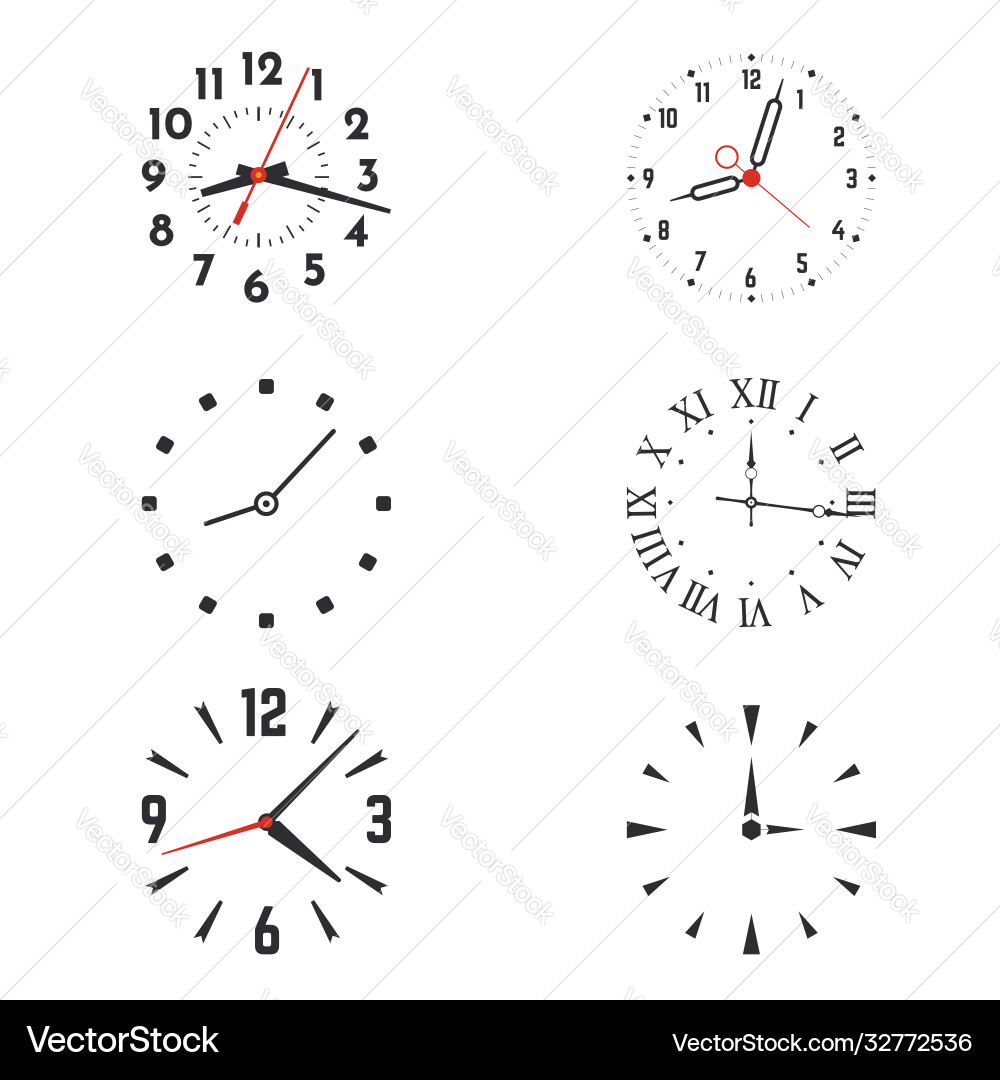 Clock Face with Roman Numerals Royalty Free Vector Image
