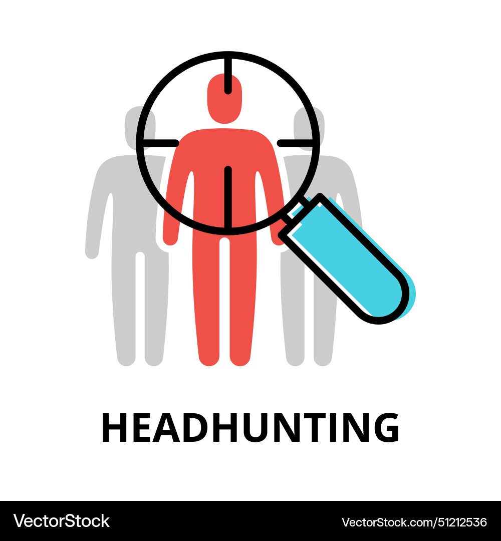 Concept of headhunting icon modern flat thin line Vector Image