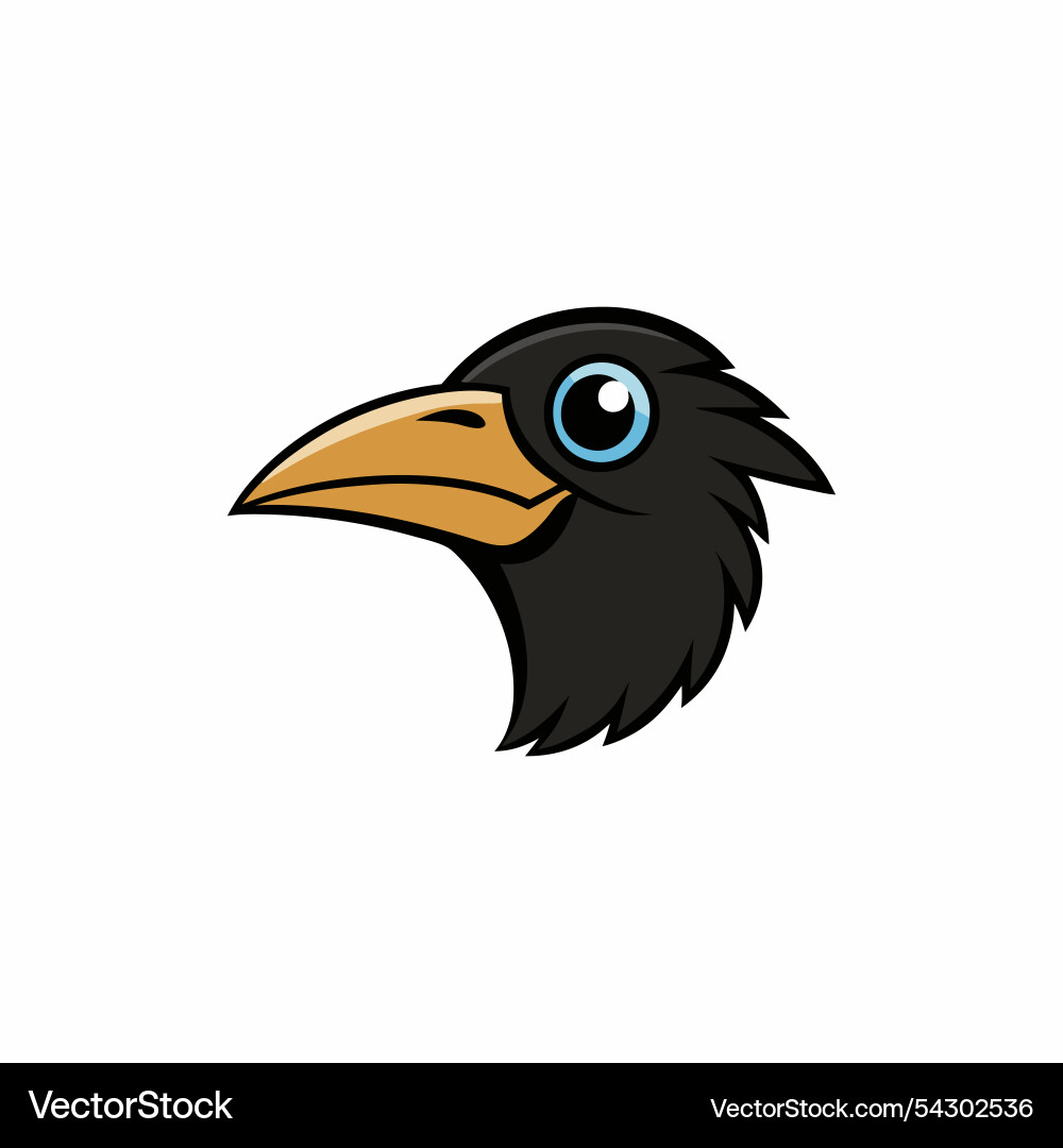 Crow head cartoons design Royalty Free Vector Image