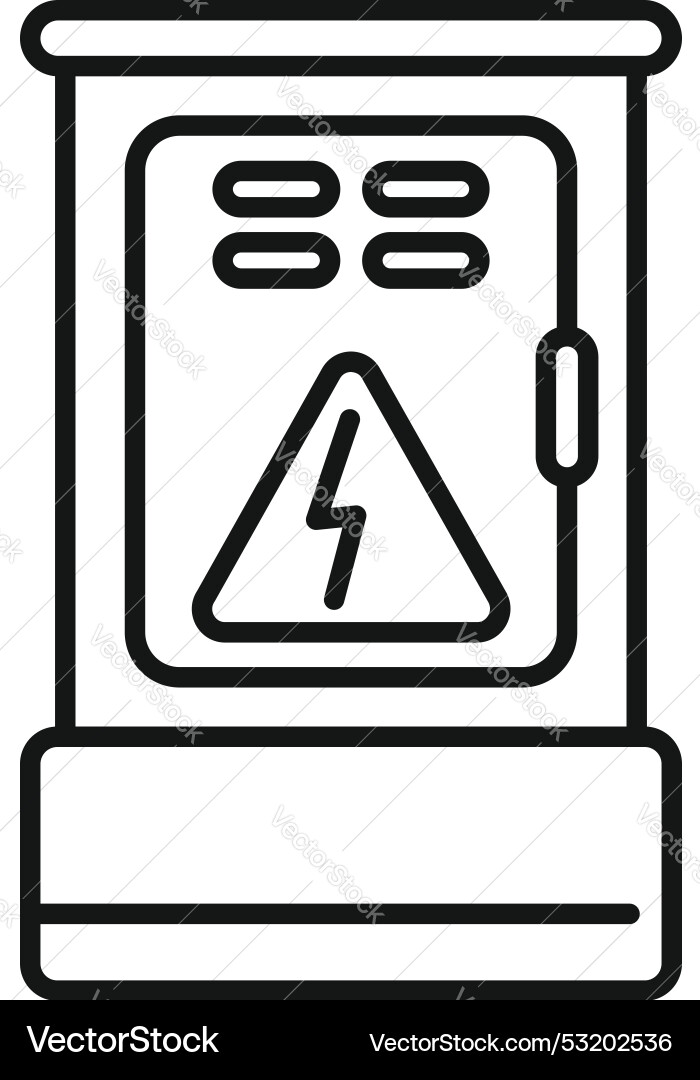 Outdoor electrical control panel with warning sign
