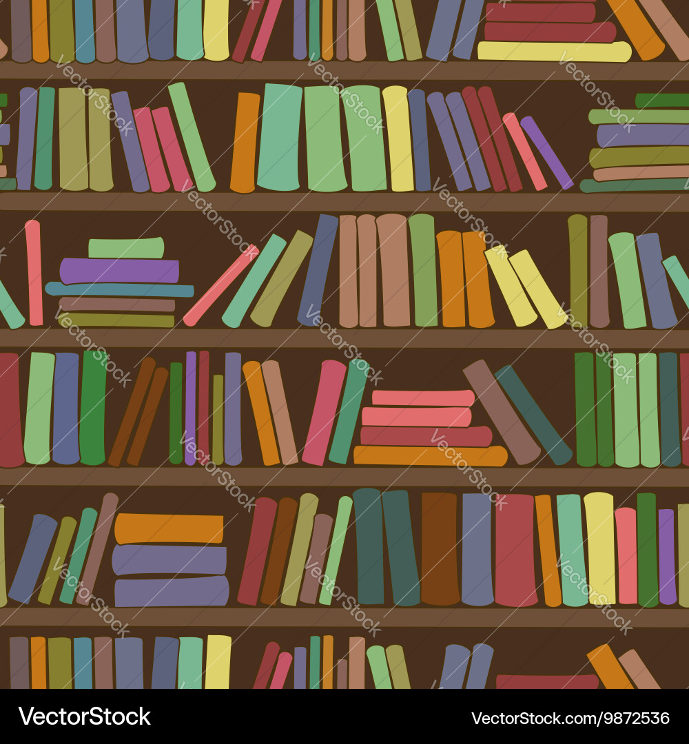 Seamless pattern of bookshelf with books Vector Image