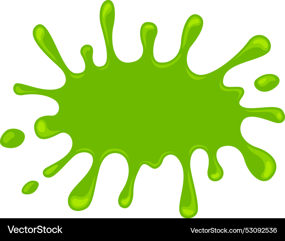 Slime splash green paint stain messy ooze Vector Image