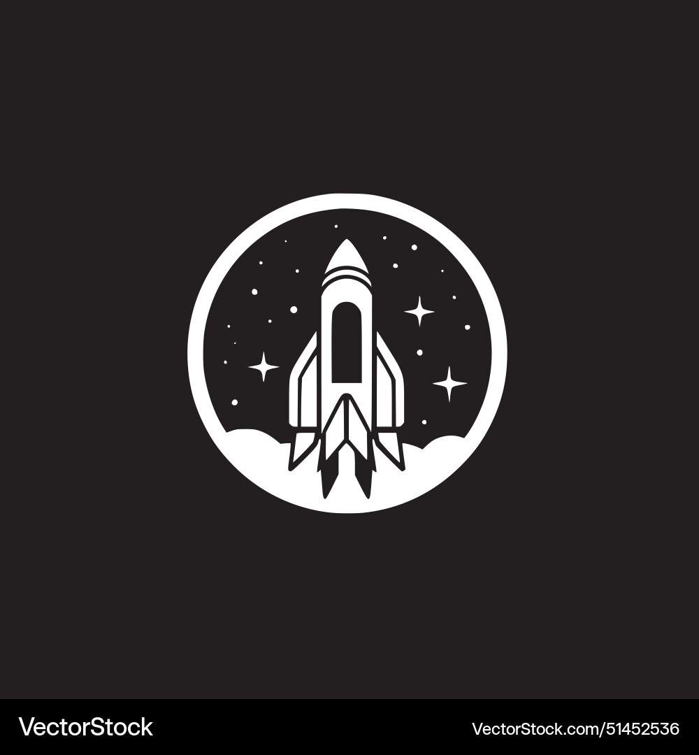 Space - black and white isolated icon Royalty Free Vector
