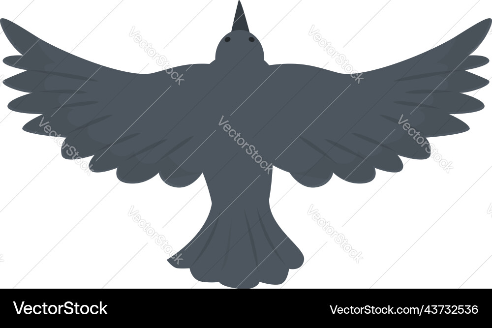 Top view fly crow icon cartoon flight art Vector Image