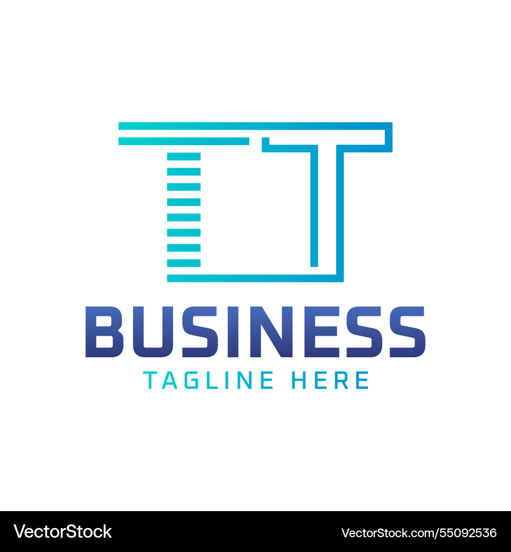 Tt logo design sleek modern letter Royalty Free Vector Image
