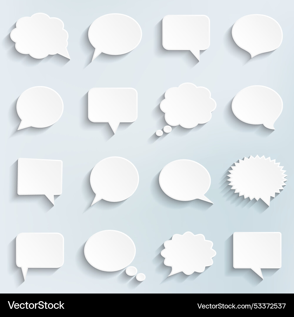 Abstrakte weiße Sprechblasen Set Lizenzfreies Vektorbild