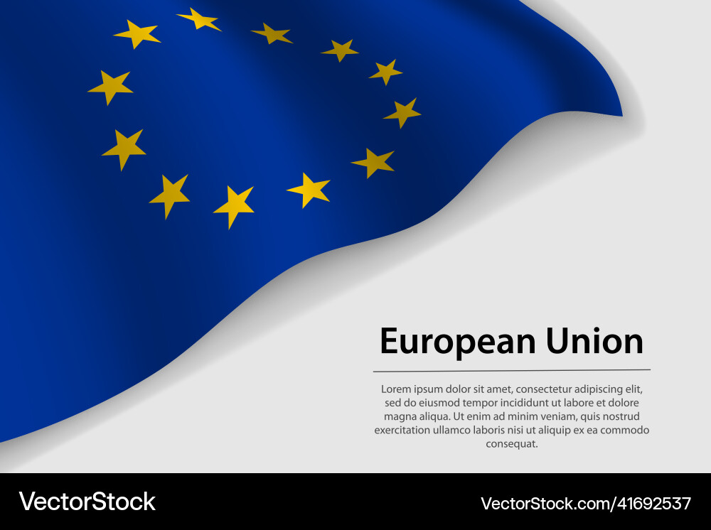 European Union Flag Wave Royalty Free Vector Image