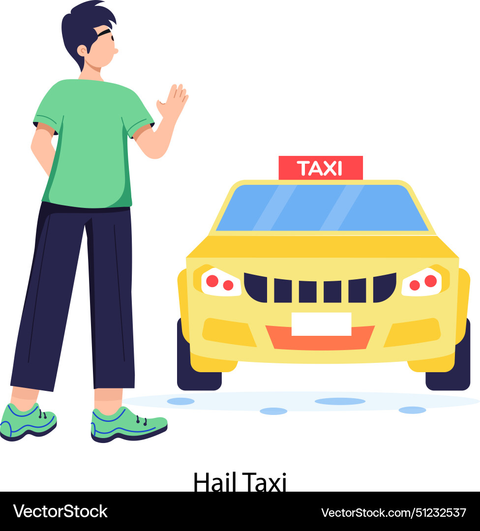 Hail taxi Royalty Free Vector Image - VectorStock