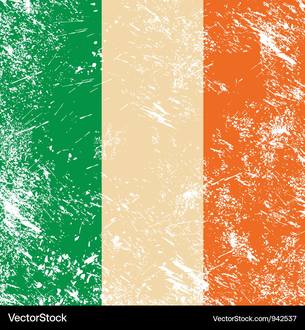 Ireland retro flag Royalty Free Vector Image - VectorStock