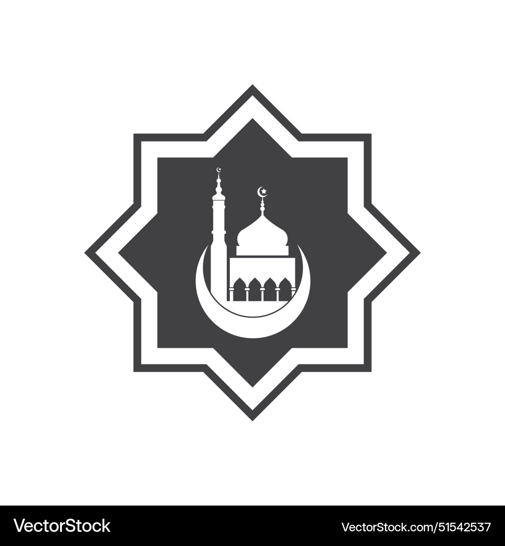 Islamic mosque logo Royalty Free Vector Image - VectorStock