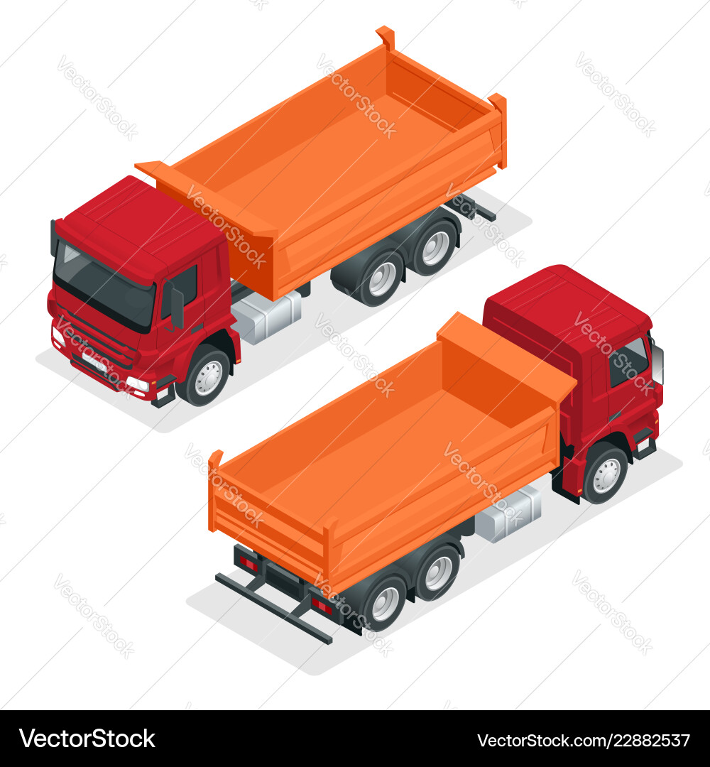 Isometrischer Kipper isoliert Lizenzfreies Vektorbild