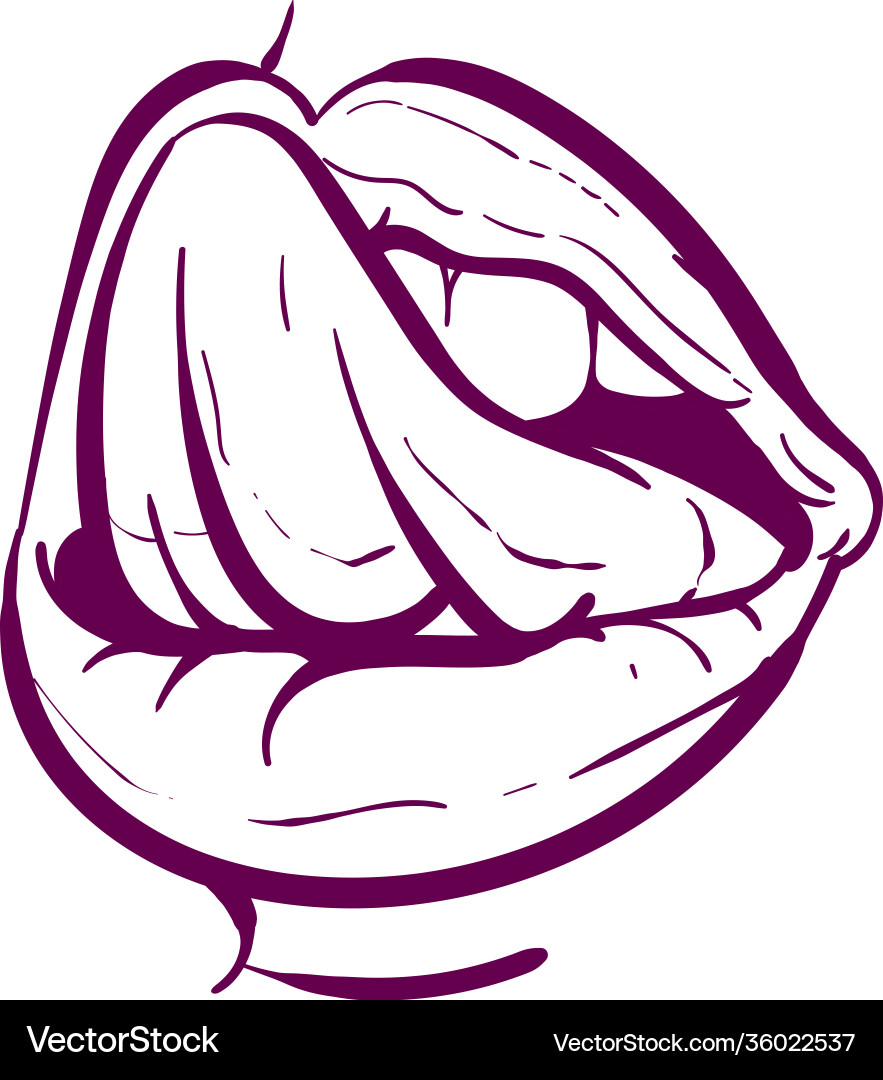 Outline lip licking lips Royalty Free Vector Image