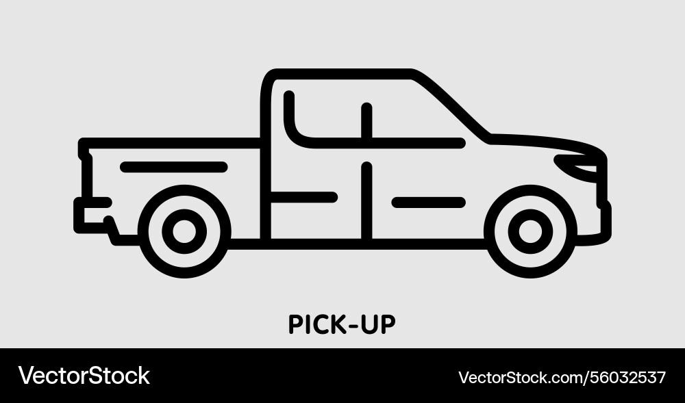 Pick-up vehicle car line icon Royalty Free Vector Image
