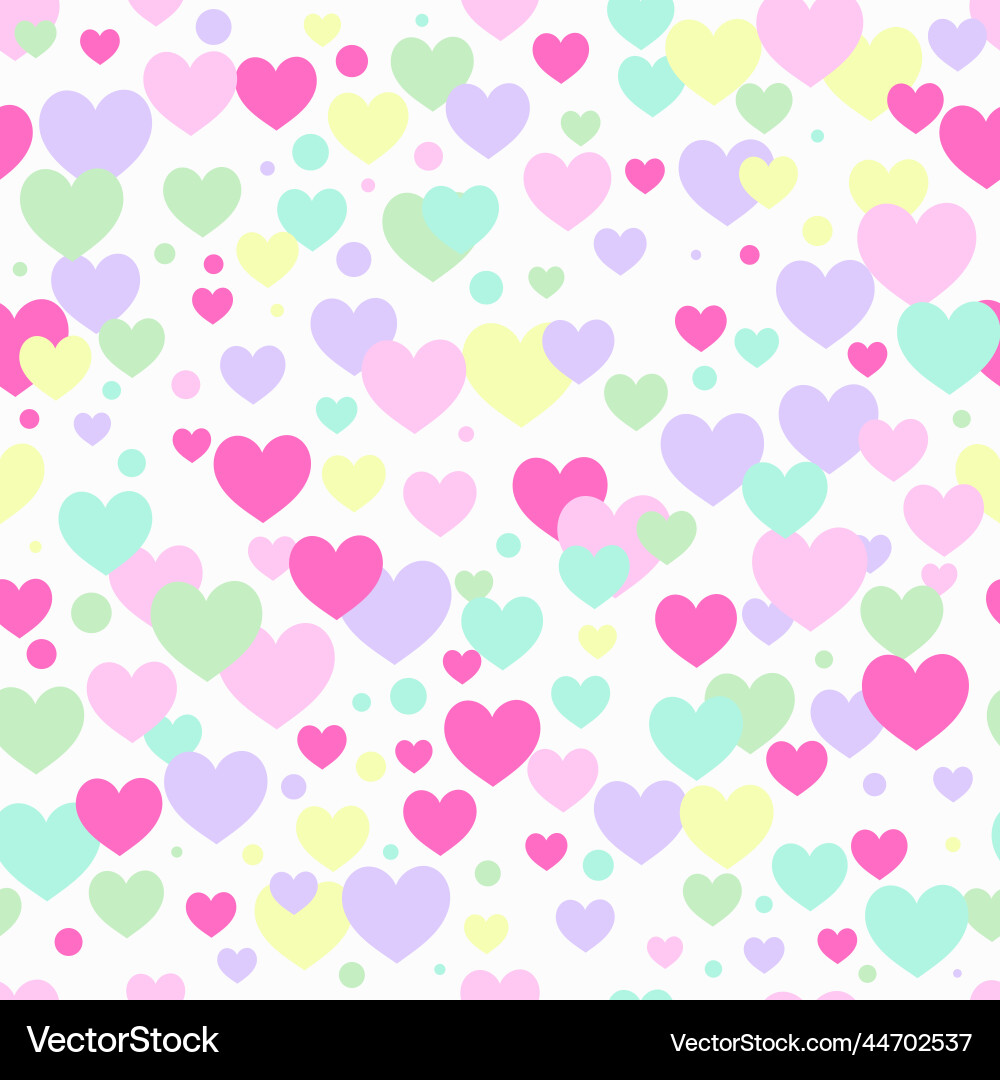 Rainbow hearts seamless background cute valentine Vector Image