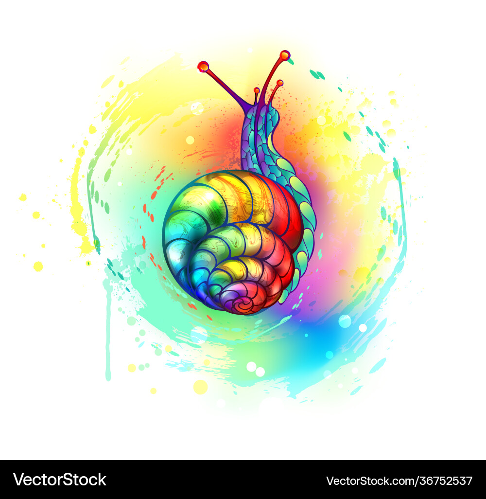 Rainbow snail Royalty Free Vector Image - VectorStock