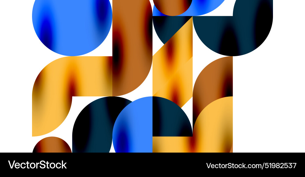 Tech minimal circular shapes geometric art Vector Image