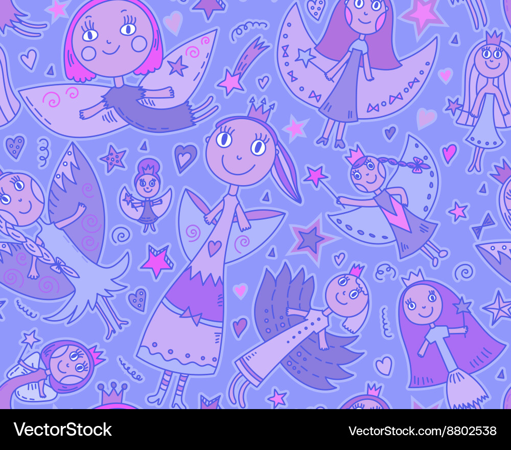 Adorable Fairy Pattern Royalty Free Vector Image