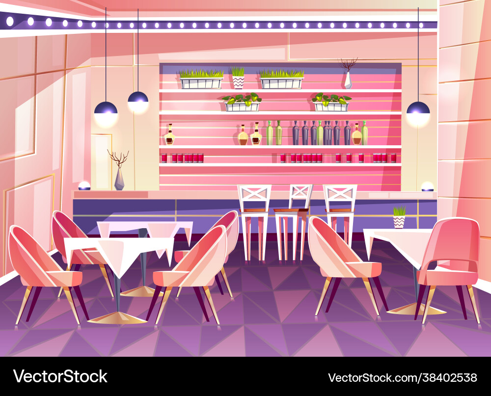 Cartoon cafe background cafeteria interior Vector Image