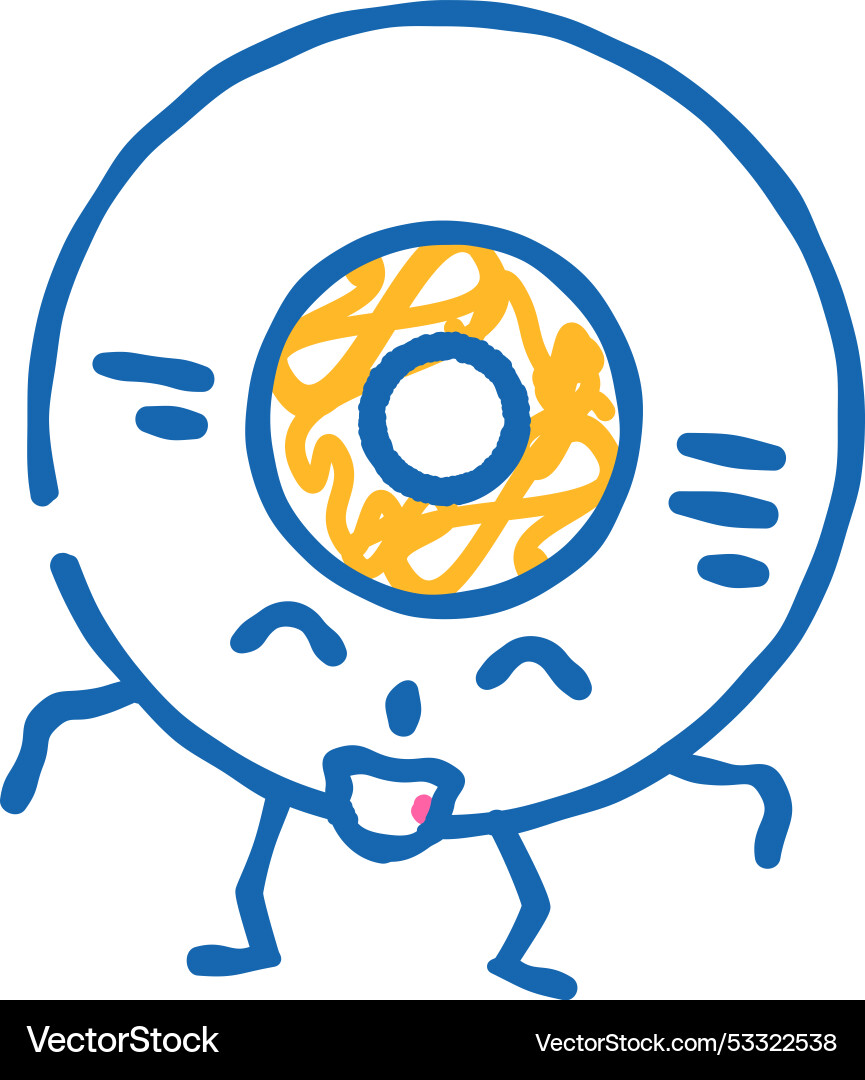 Cd disc retro music character icon doodle Vector Image