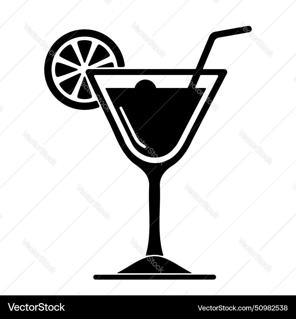 Cocktail drink icon symbol Royalty Free Vector Image