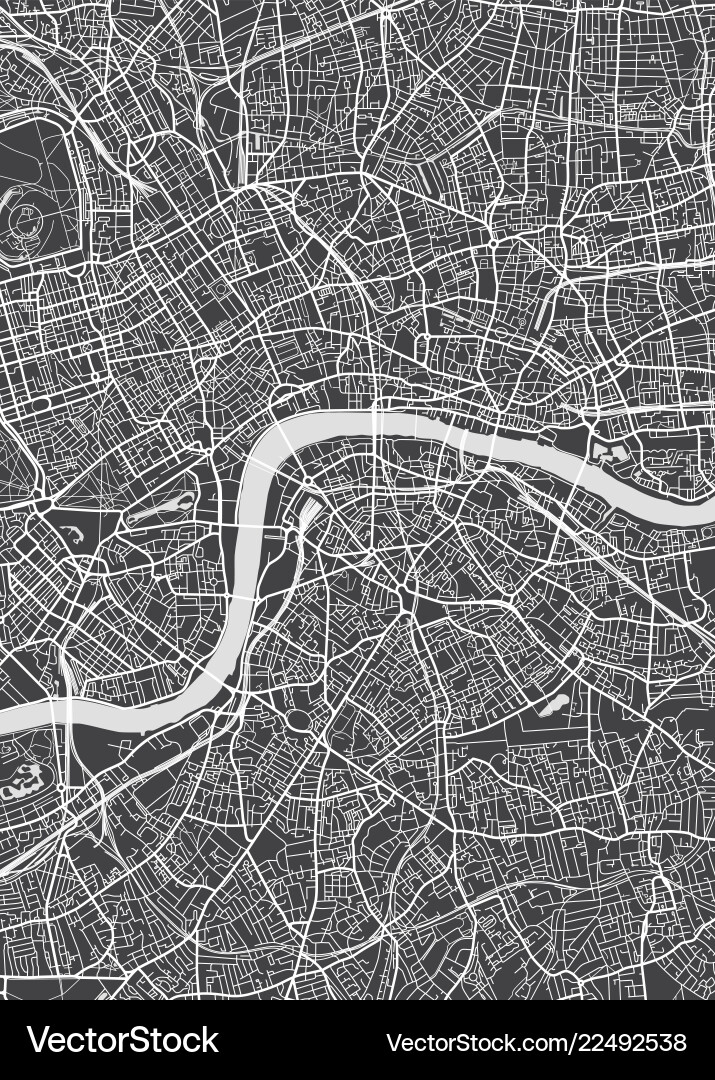Detailed London City Map Royalty Free Vector Image