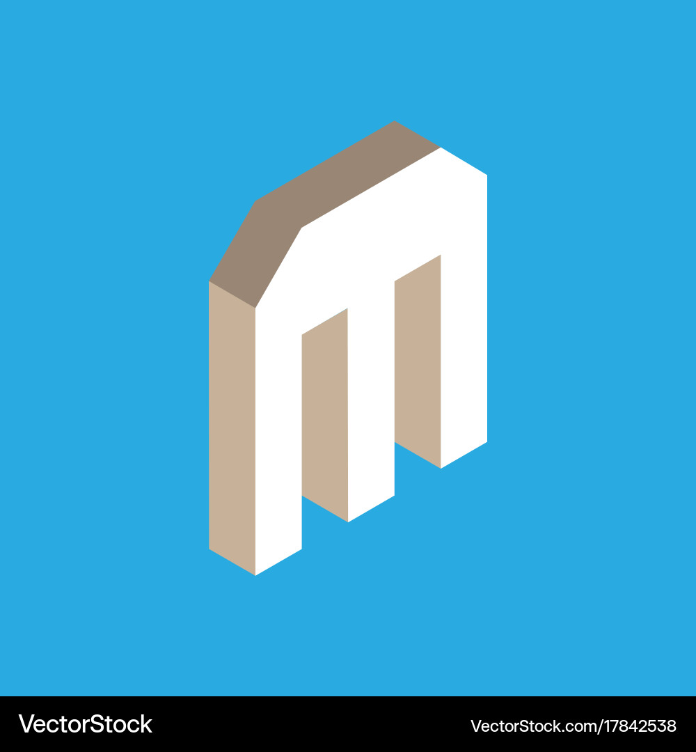 Isometric letter m Royalty Free Vector Image - VectorStock