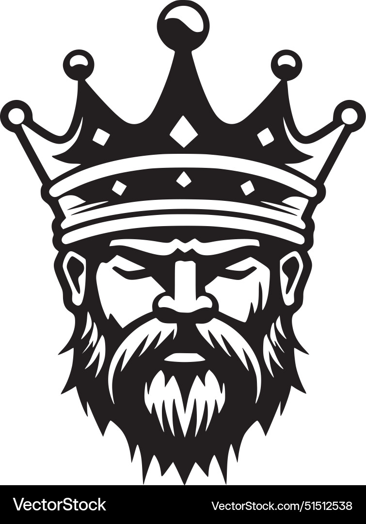 King - black and white isolated icon Royalty Free Vector
