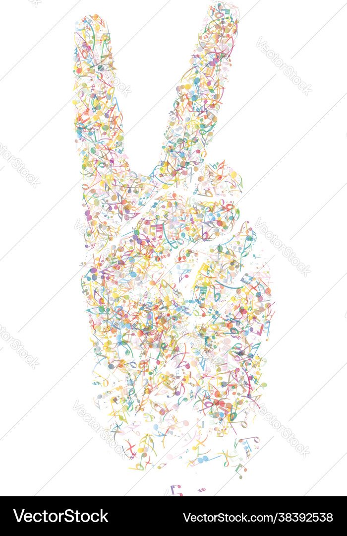 Musical victory gesture Royalty Free Vector Image