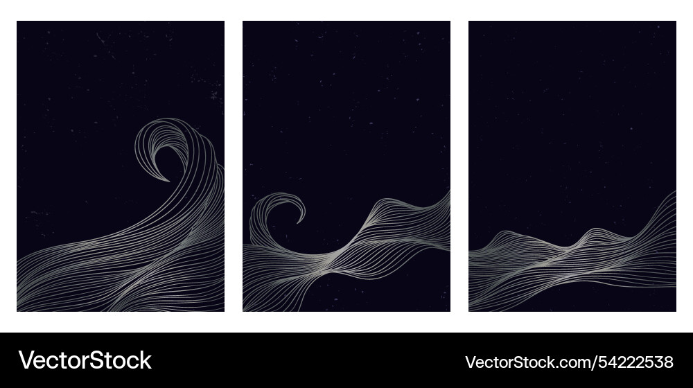 Ocean Wave Line Art Royalty Free Vector Image - VectorStock
