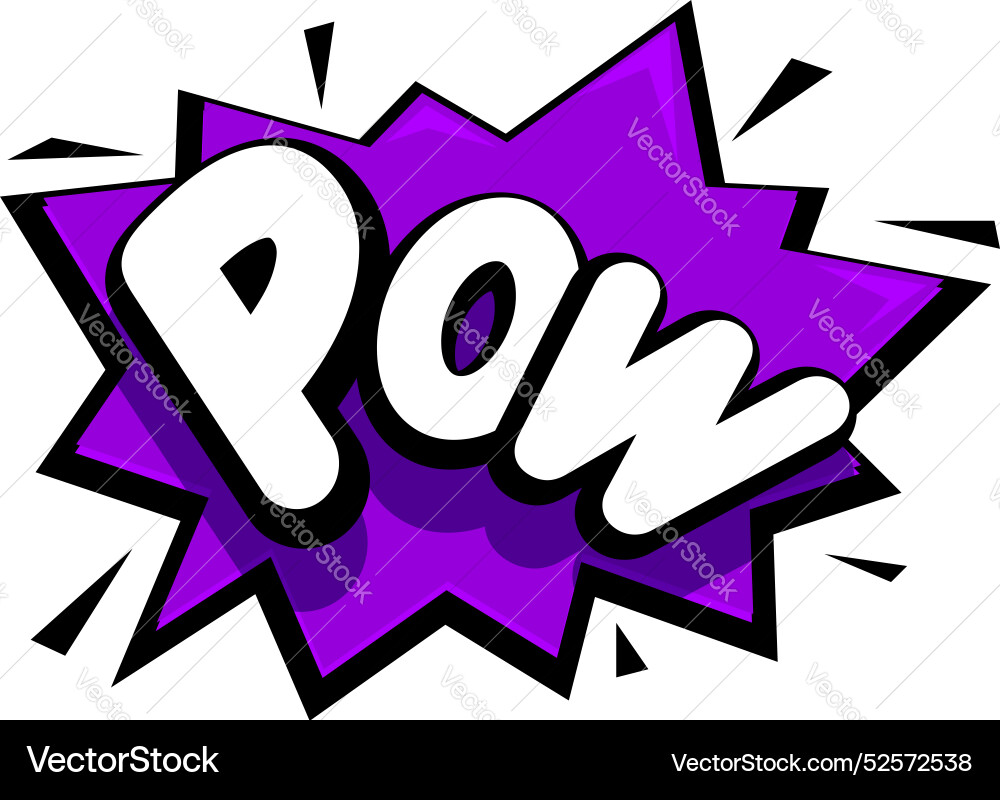 Pow comic book style sound effect expression Vector Image