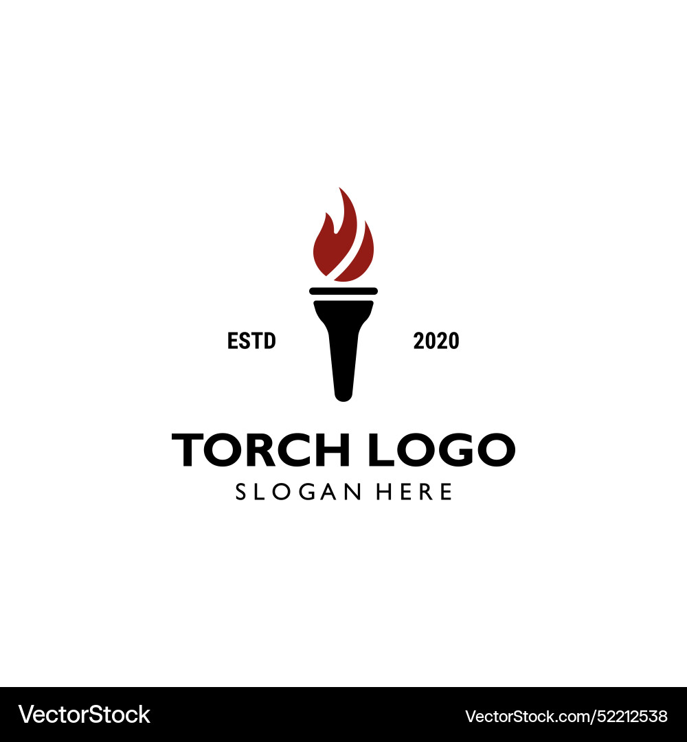 Torch fire logo design template Royalty Free Vector Image