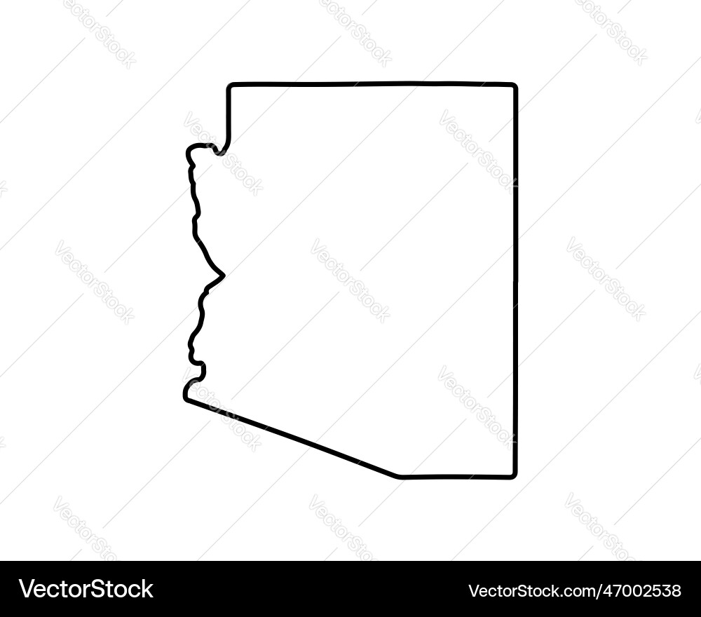 Us state map arizona outline symbol Royalty Free Vector
