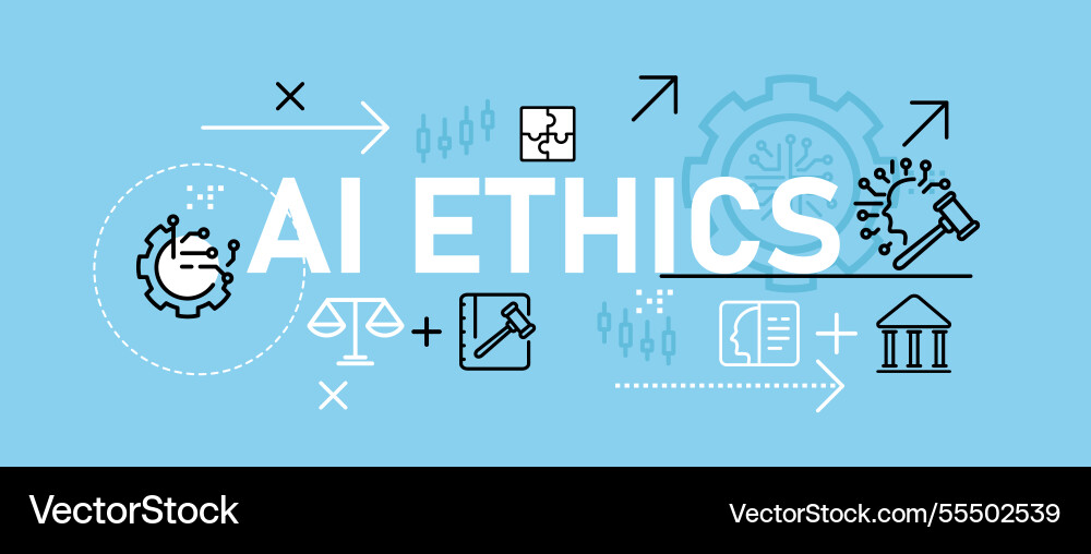 Ai ethics conceptual smart machine deep learning Vector Image
