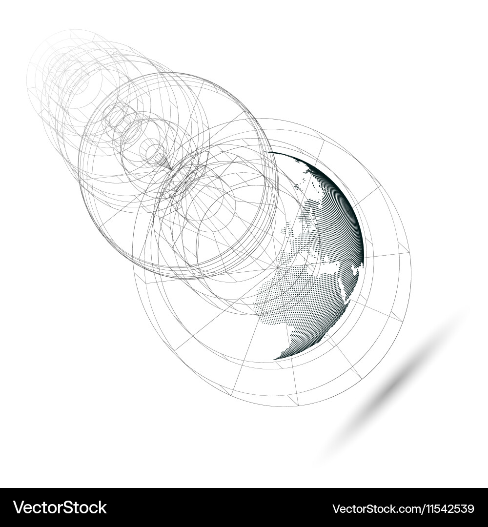 Dotted world globe isolated abstract construction Vector Image