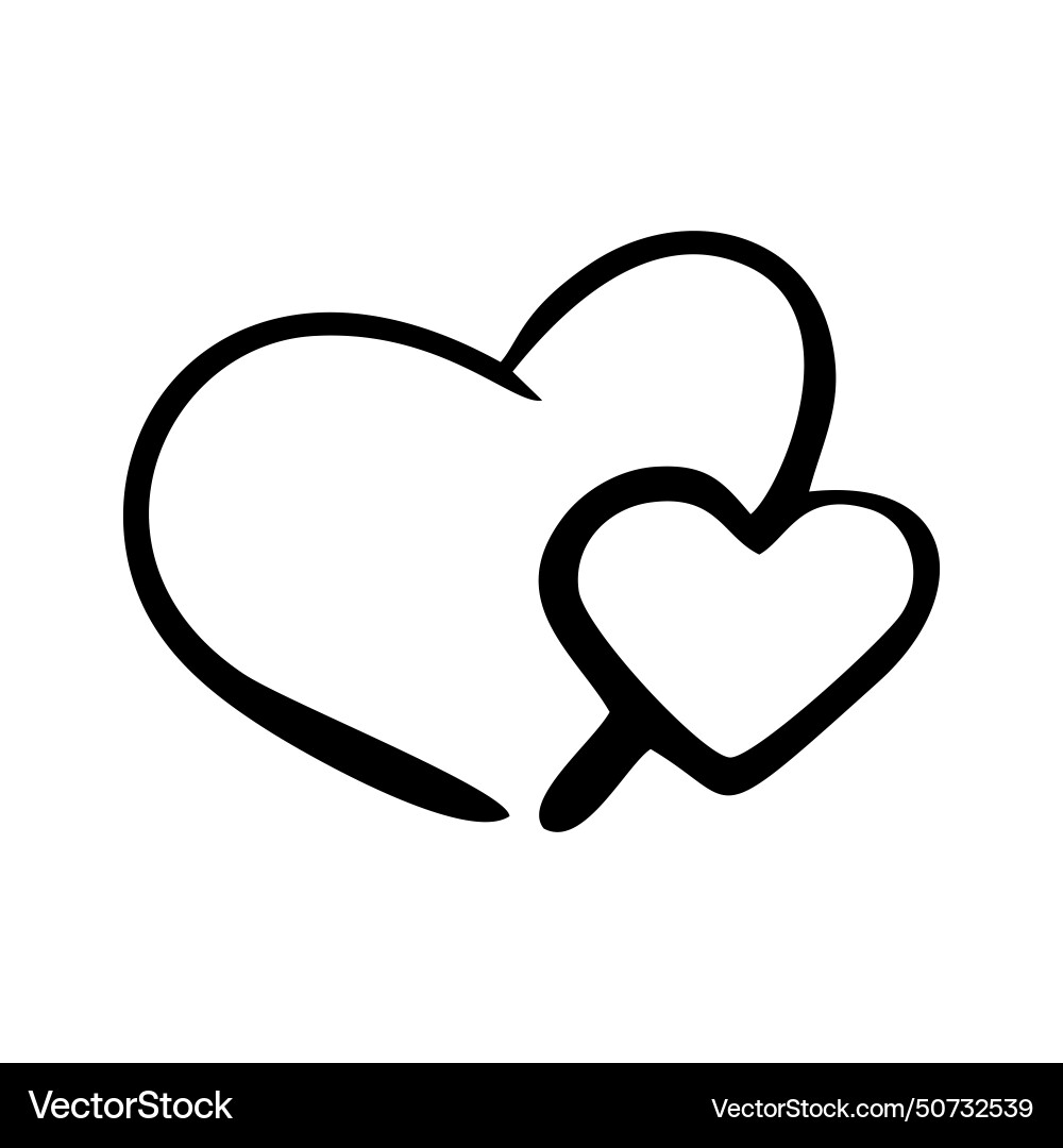 Heart of two Royalty Free Vector Image - VectorStock