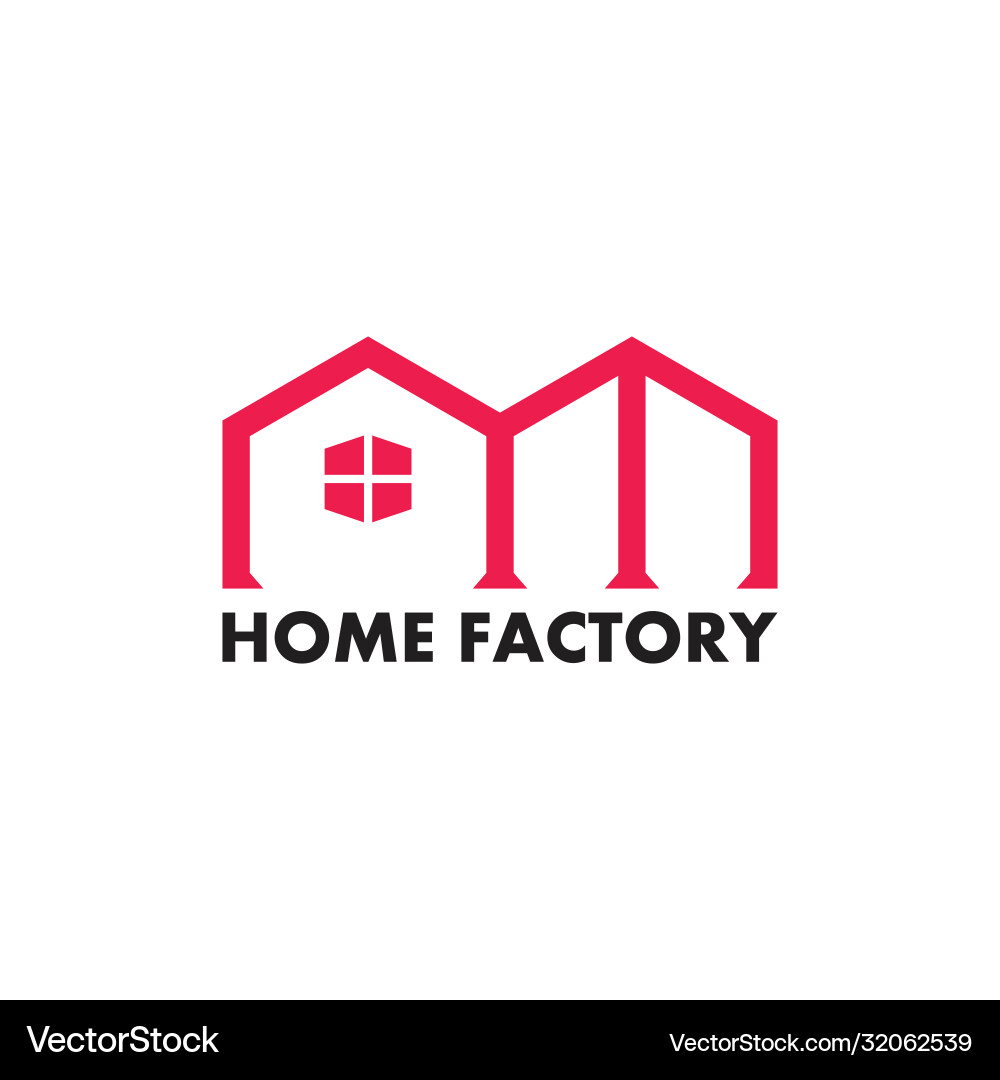 Home factory simple logo Royalty Free Vector Image