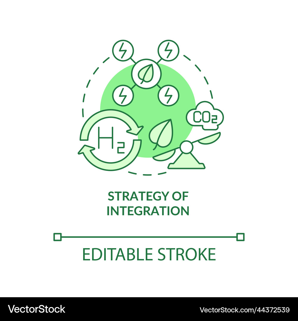 Integration strategy green concept icon Royalty Free Vector
