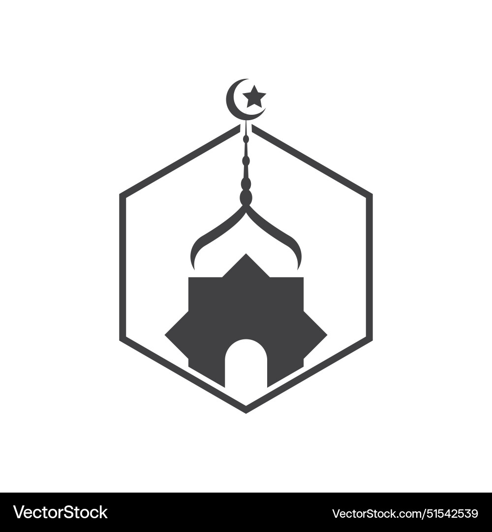 Islamic mosque logo Royalty Free Vector Image - VectorStock