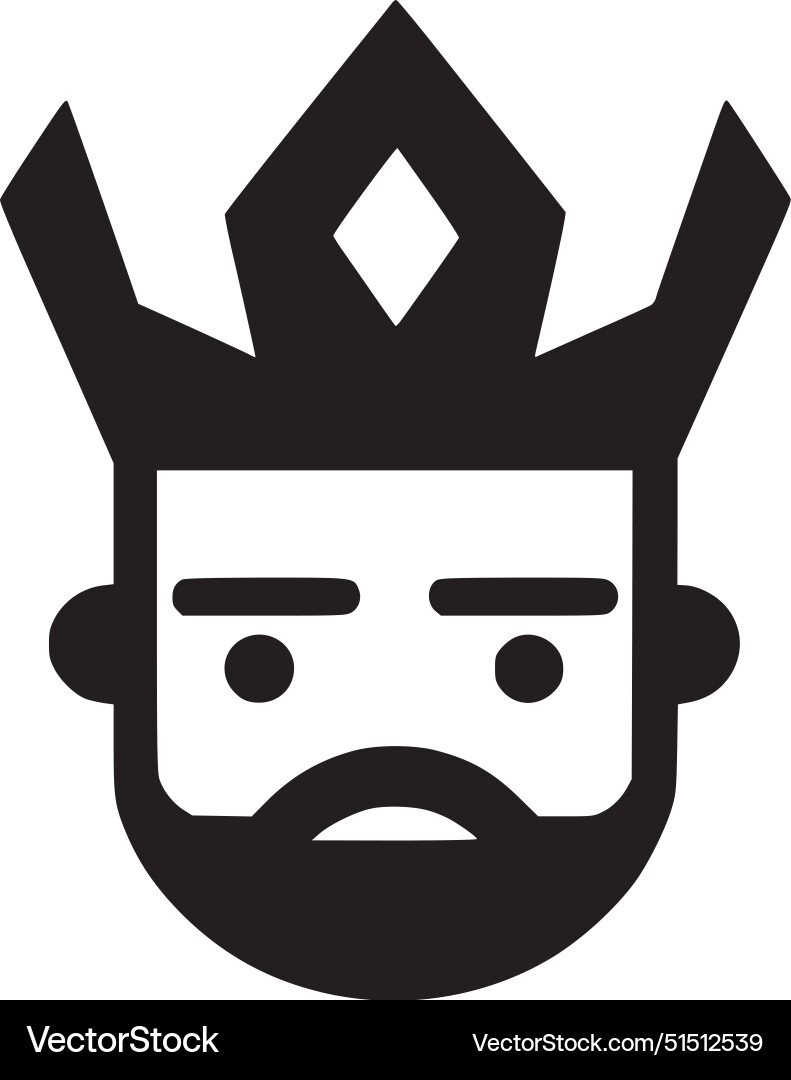 King - black and white Royalty Free Vector Image