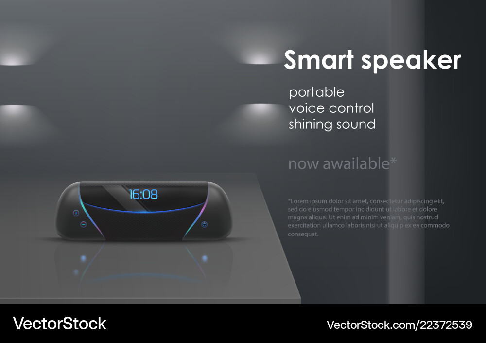 Mockup with wireless portable smart speaker Vector Image