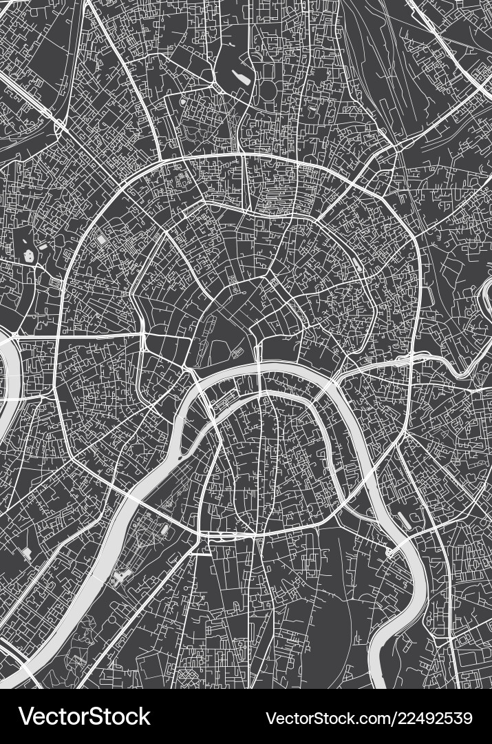 Moscow city plan detailed map Royalty Free Vector Image