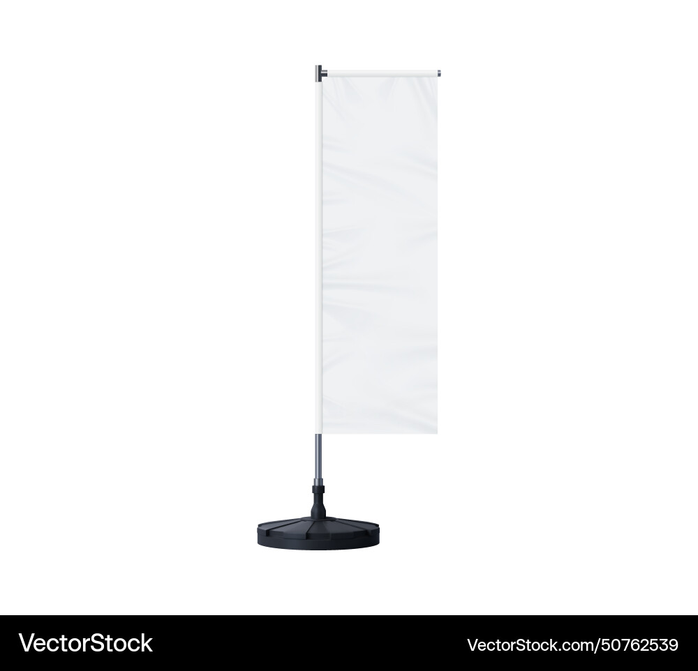 Realistic banner stand beach flag 3d blank mockup Vector Image