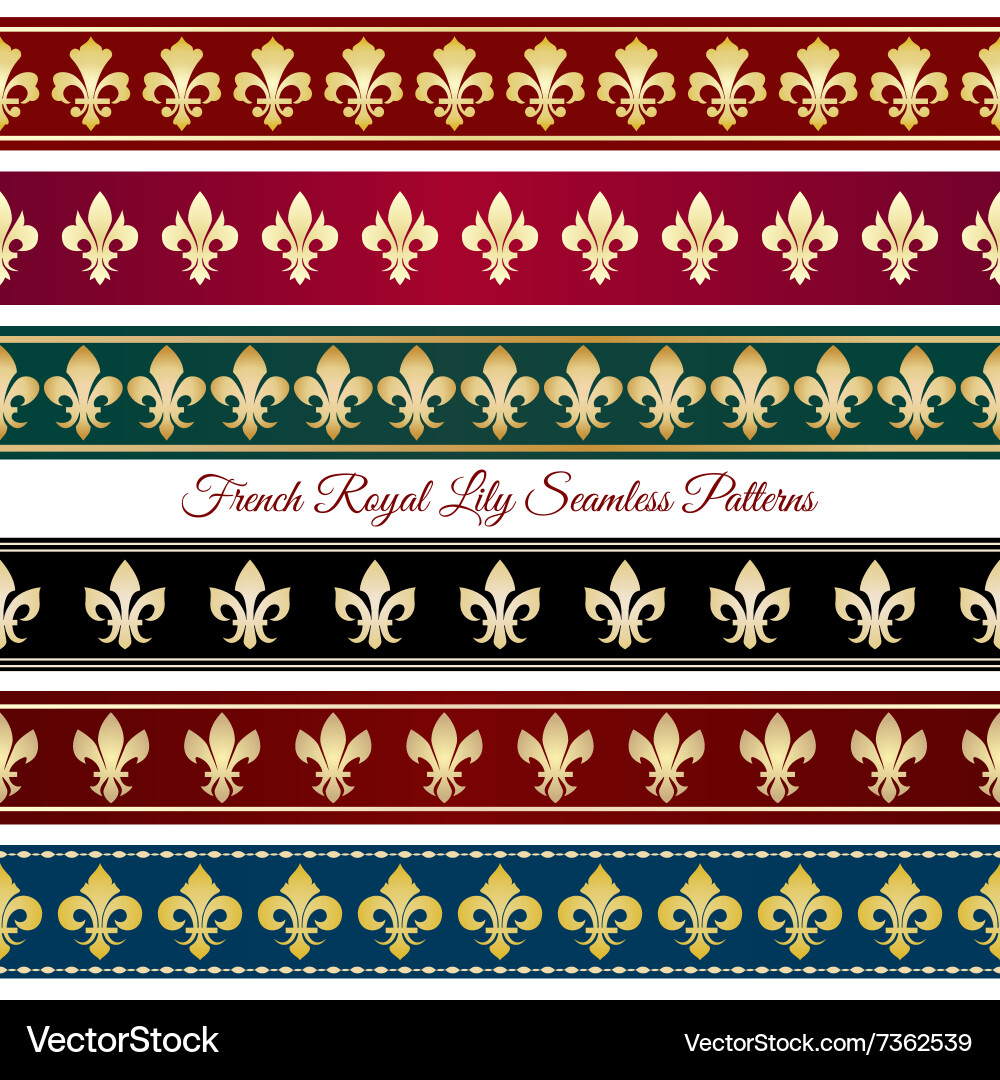 Royal seamless border patterns Royalty Free Vector Image